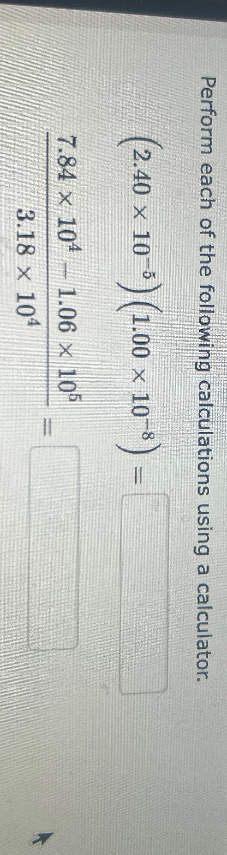 Solved Perform each of the following calculations using a | Chegg.com