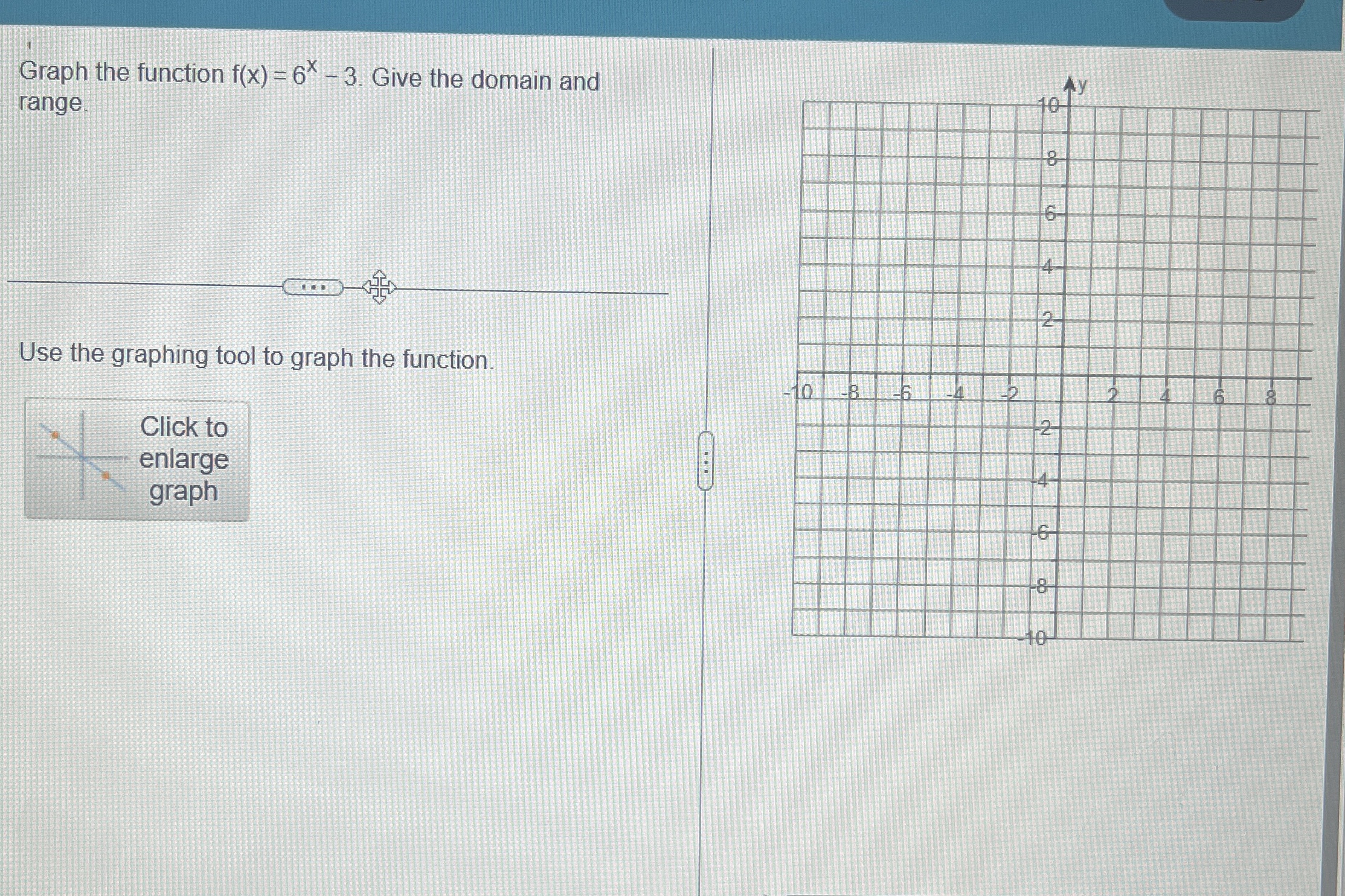 Solved Graph the function f(x)=6x-3. ﻿Give the domain and | Chegg.com