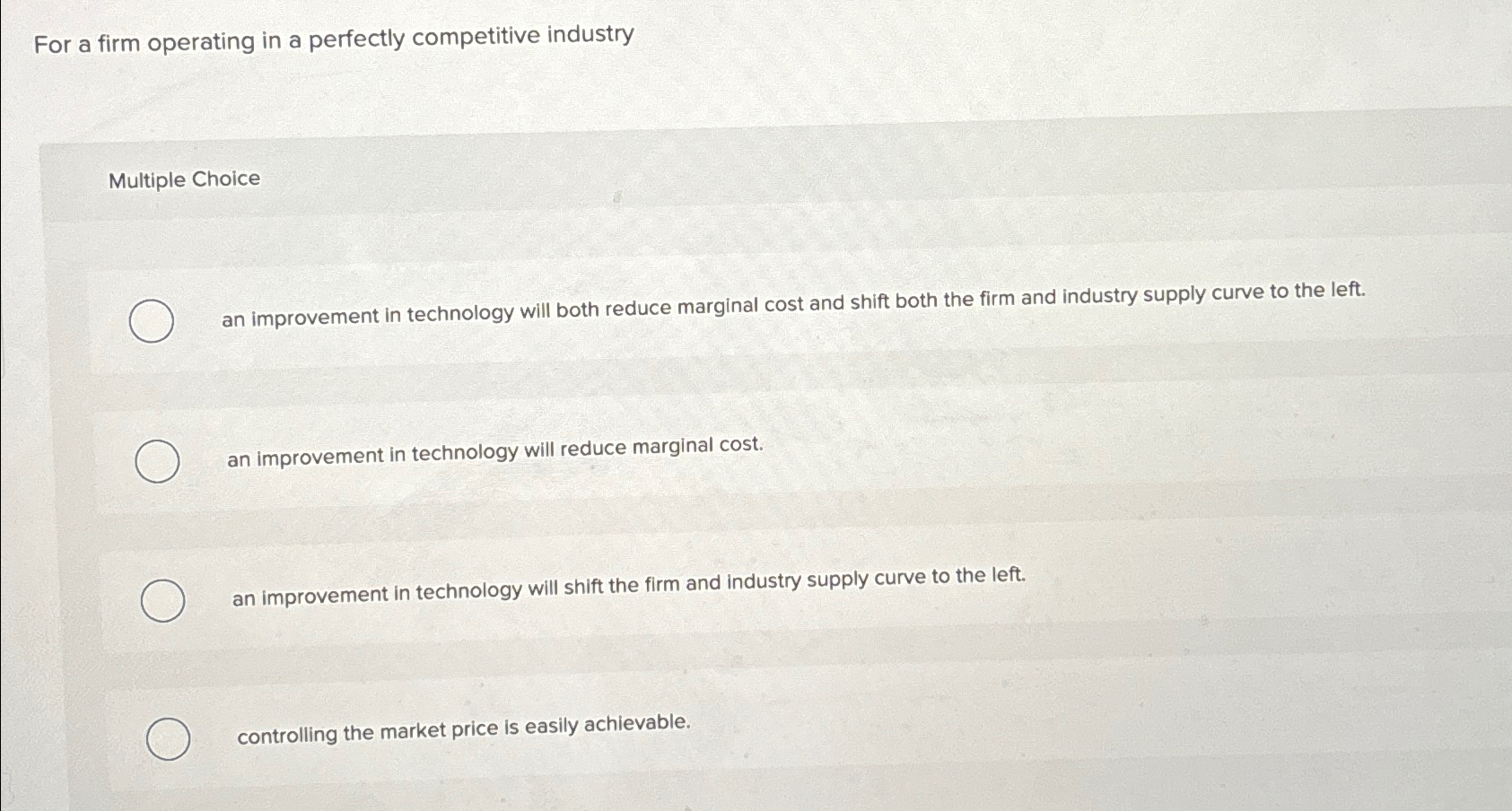 Solved For a firm operating in a perfectly competitive | Chegg.com