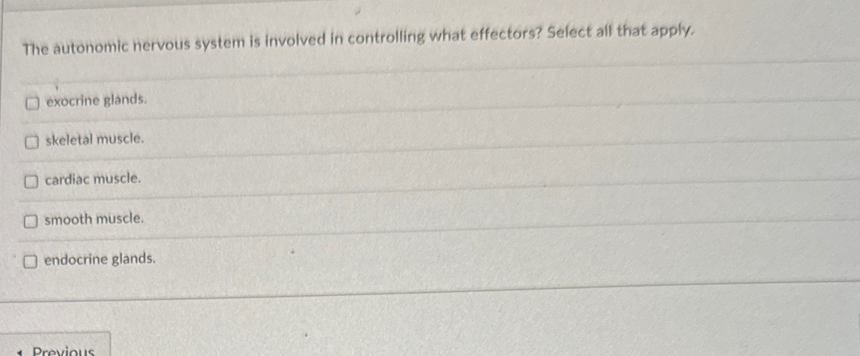Solved The autonomic nervous system is involved in | Chegg.com