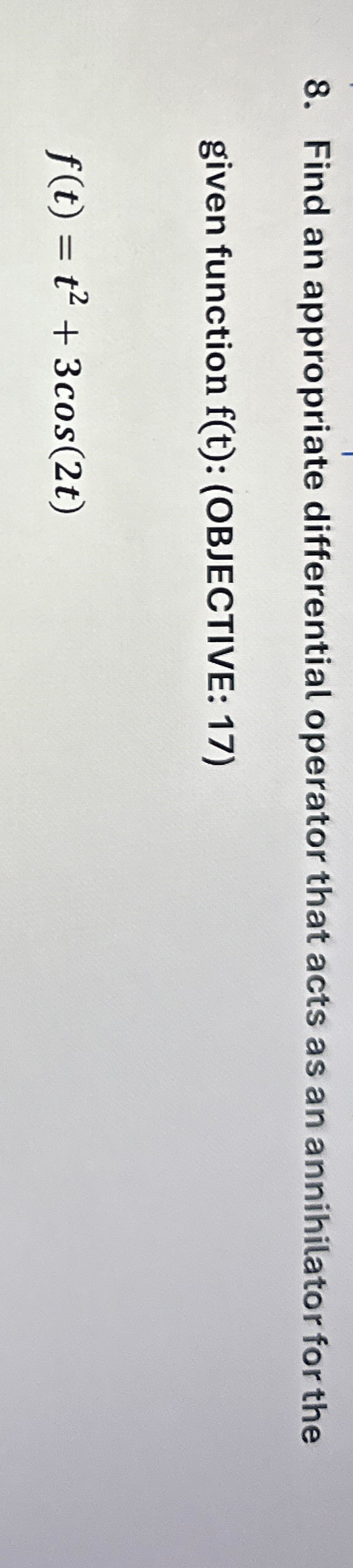 Solved Find an appropriate differential operator that acts | Chegg.com