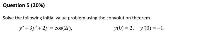Solved Solve the following initial value problem using the | Chegg.com