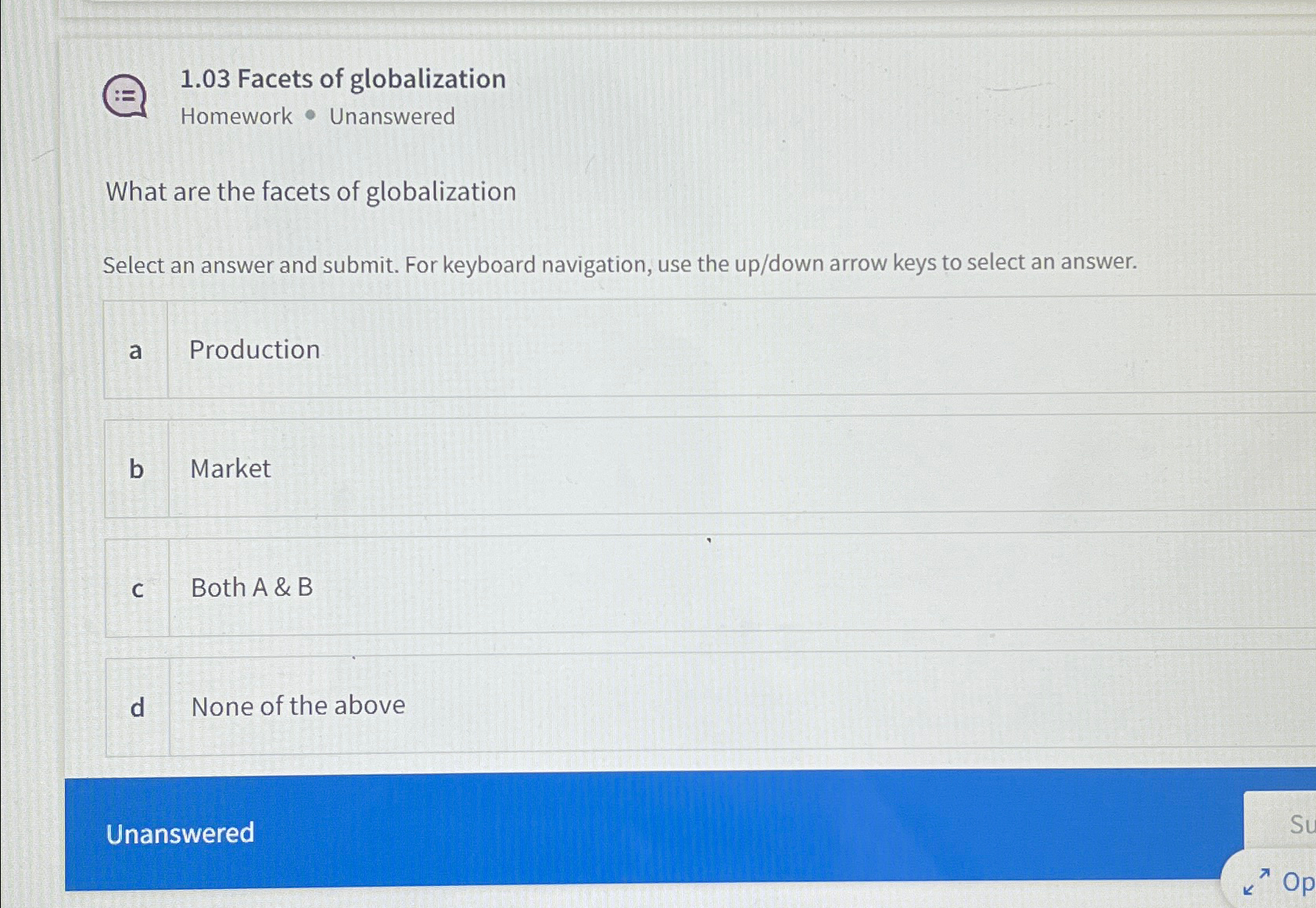 Solved 1.03 ﻿Facets of globalizationHomework * | Chegg.com