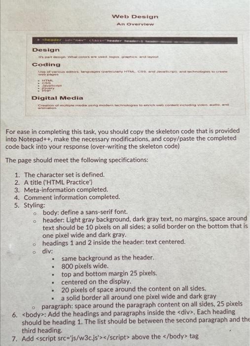 Solved Need Help Re-Creating Webpage in HTML , like faded | Chegg.com