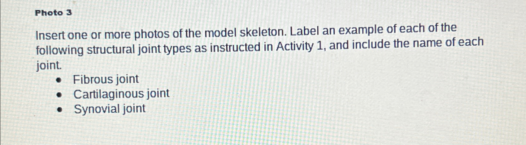 Solved Photo 3Insert one or more photos of the model | Chegg.com