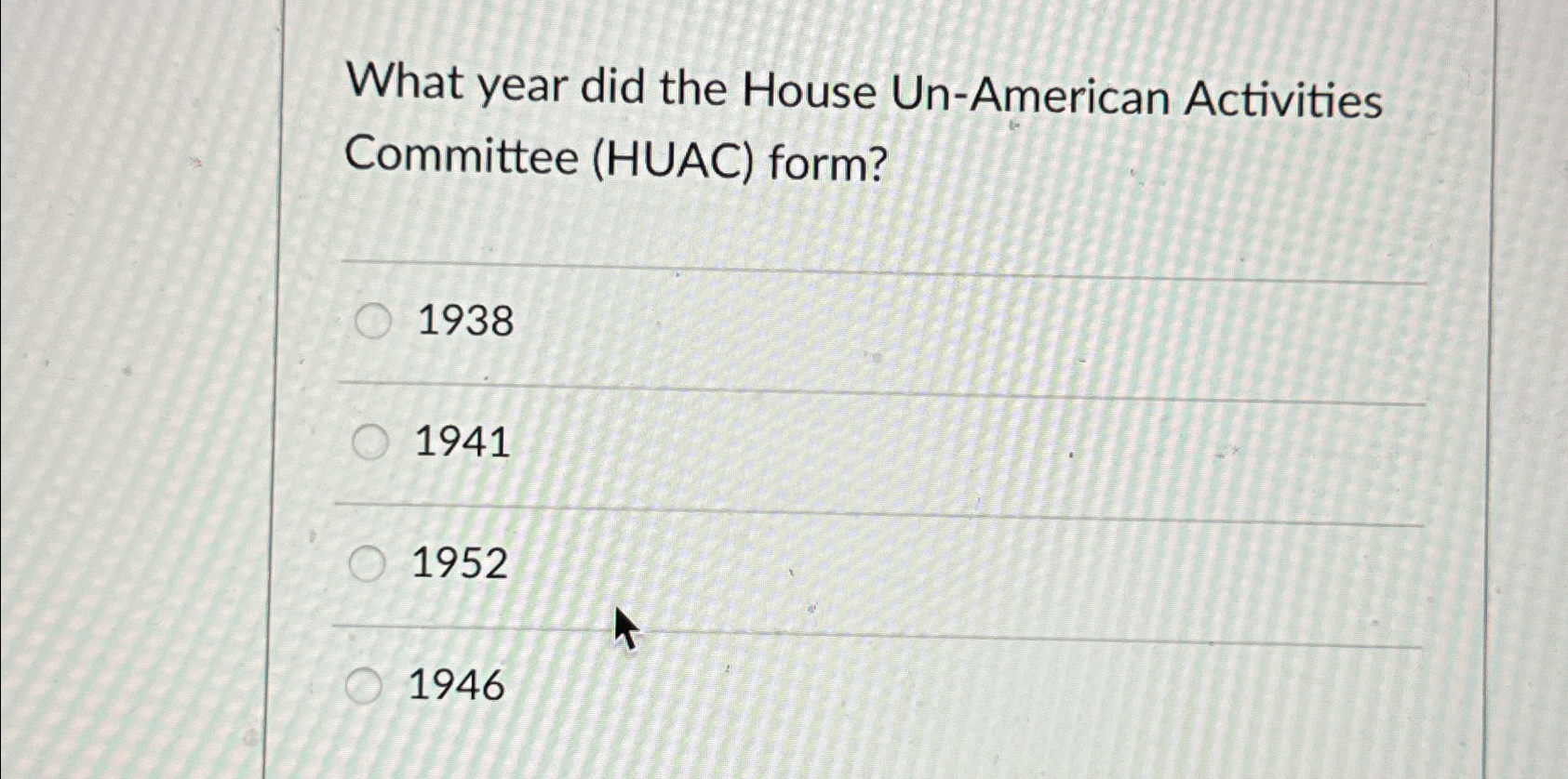 Solved What year did the House Un-American Activities | Chegg.com