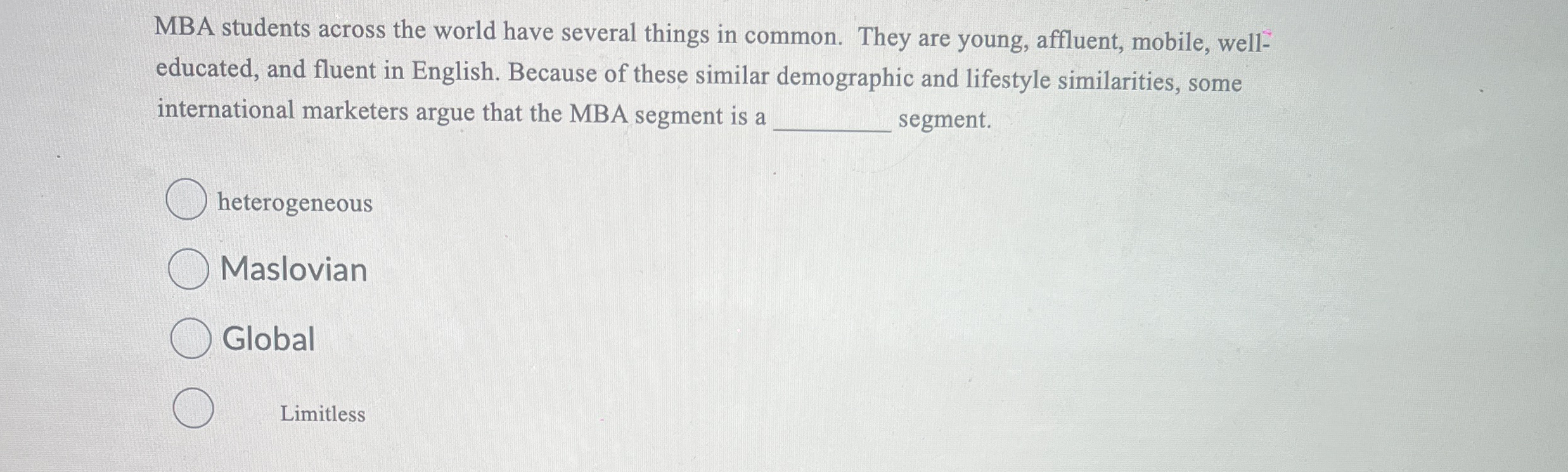 Solved MBA students across the world have several things in | Chegg.com