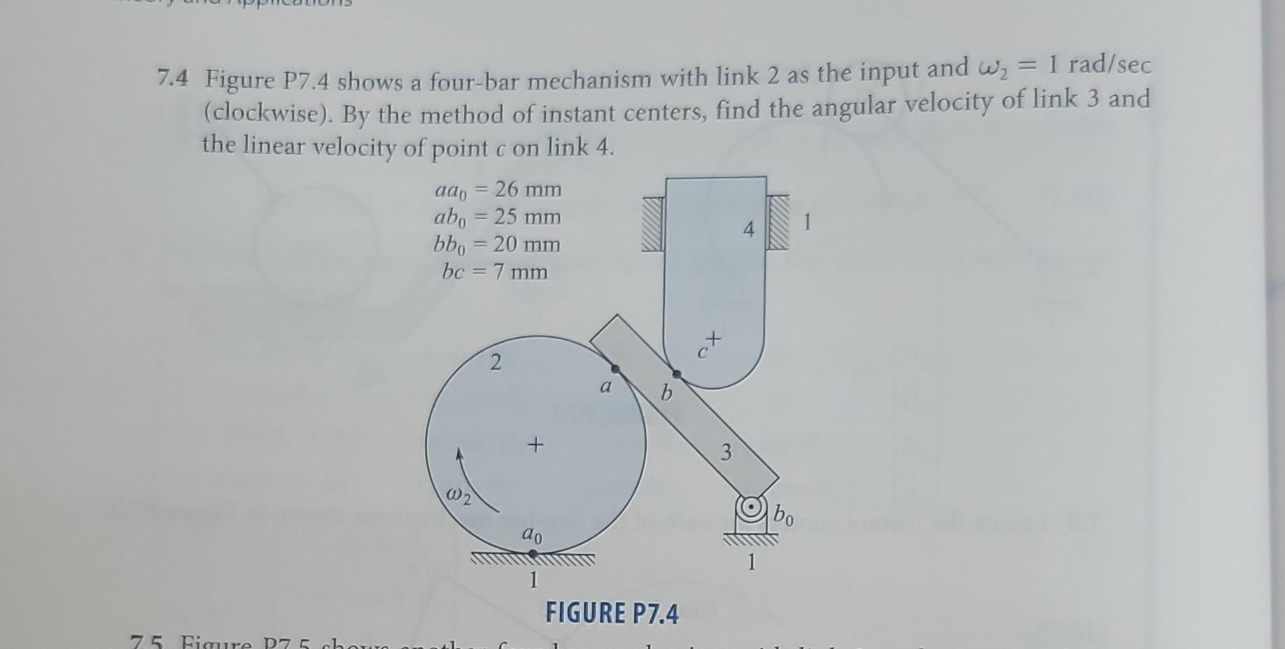 Solved 1 Locate the instant centers for each of the four-bar | Chegg.com