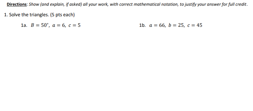Solved Directions: Show (and explain, if asked) all your | Chegg.com