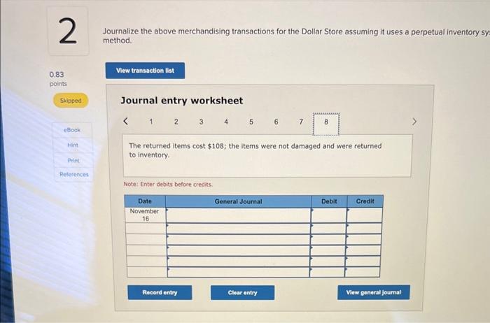 Solved Journalize the above merchandising transactions for | Chegg.com