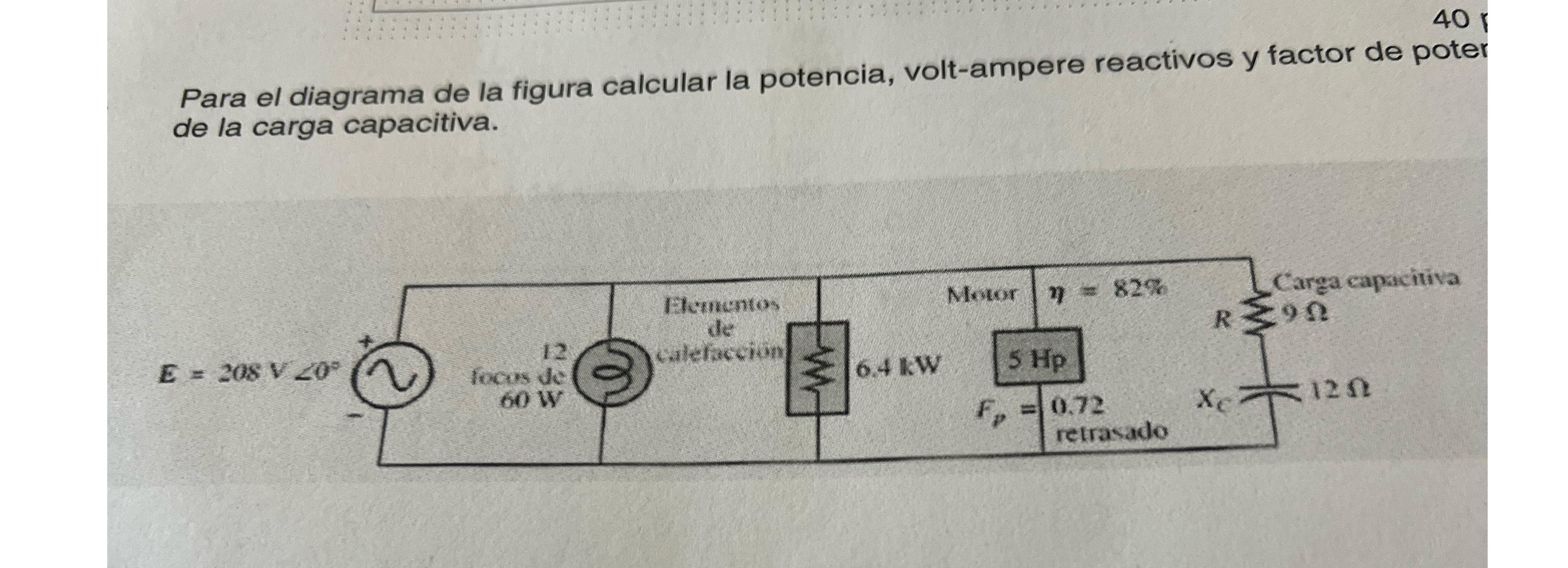 Solved Para el diagrama de la figura calcular la potencia, | Chegg.com