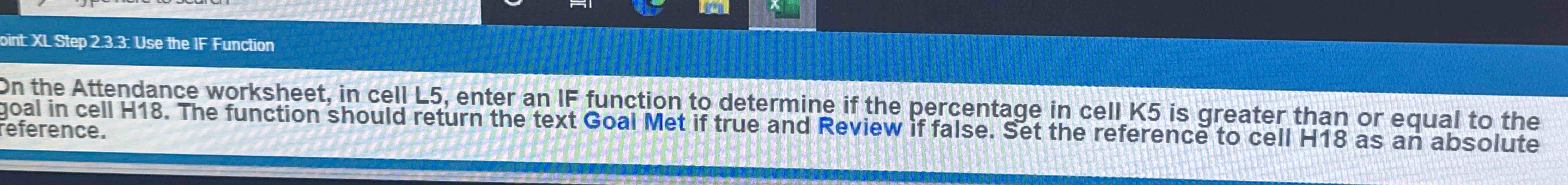 Solved On the Attendance worksheet, in cell L5, ﻿enter an IF | Chegg.com