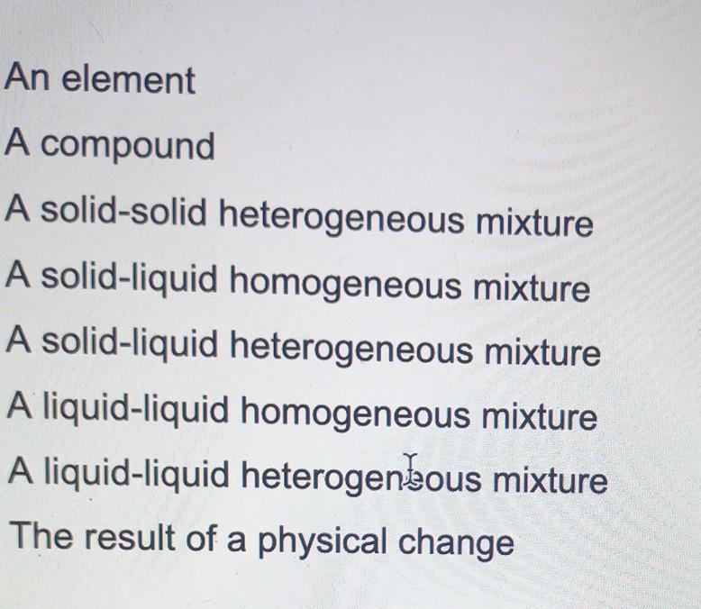 Solved An element A compound A solid-solid heterogeneous | Chegg.com