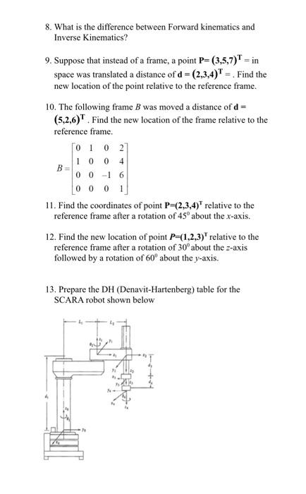 Solved 8. What is the difference between Forward kinematics | Chegg.com