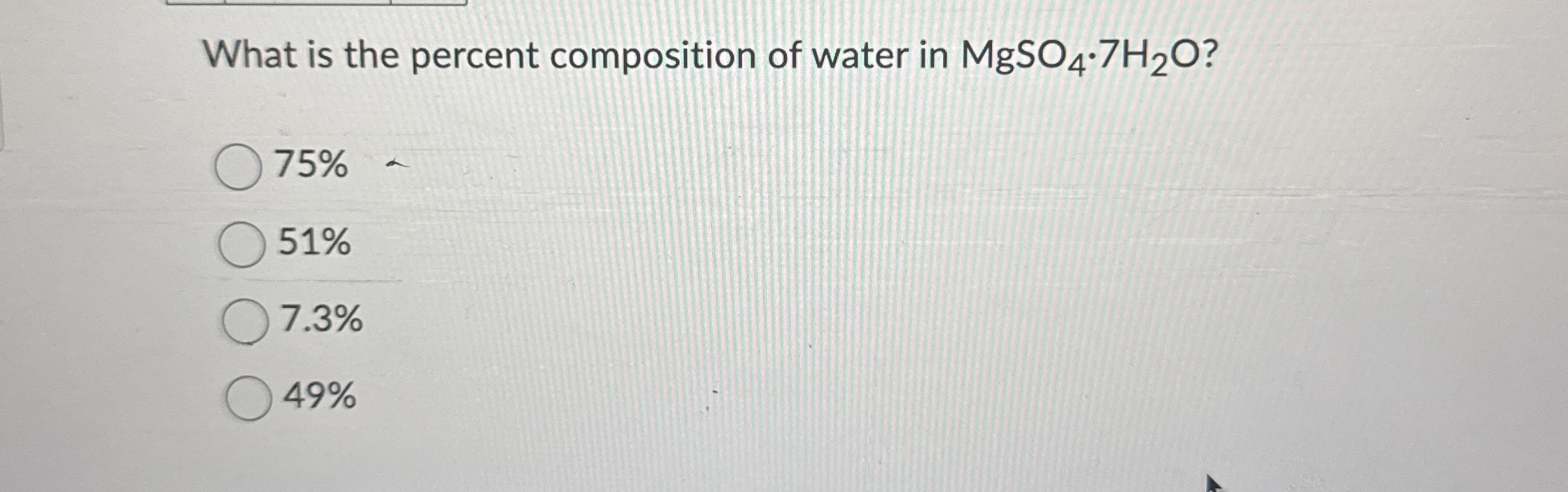 Solved What is the percent composition of water in | Chegg.com