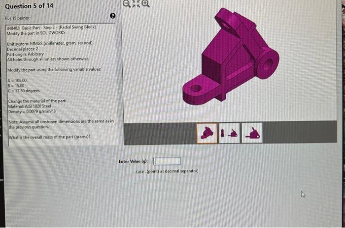 Solved B47401: Bassic Part - Step 1-(Radial Swing Block) | Chegg.com