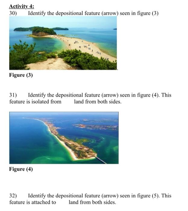 Solved Activity 4: 30) Identify the depositional feature | Chegg.com