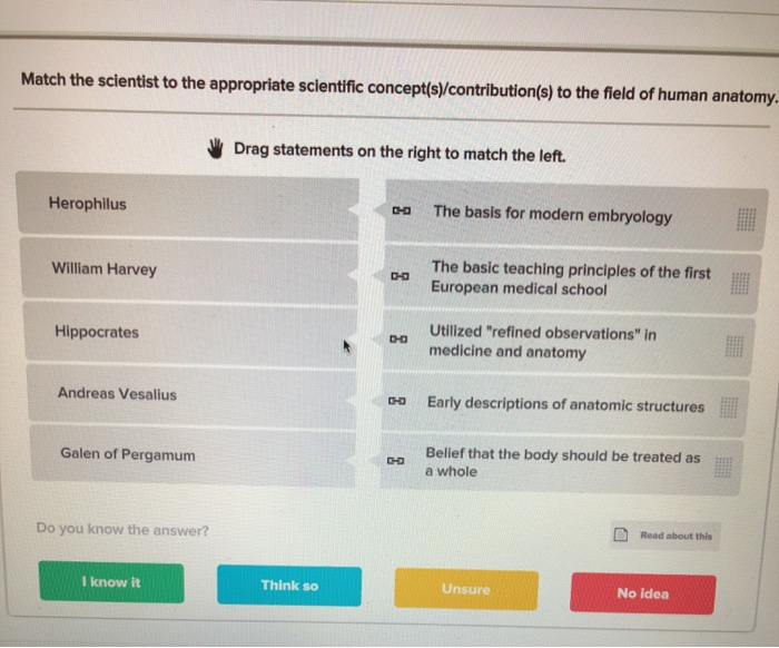 Solved Match the scientist to the appropriate scientific | Chegg.com