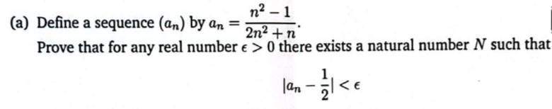 Solved (a) Define a sequence (an) by an=2n2+nn2−1. Prove | Chegg.com