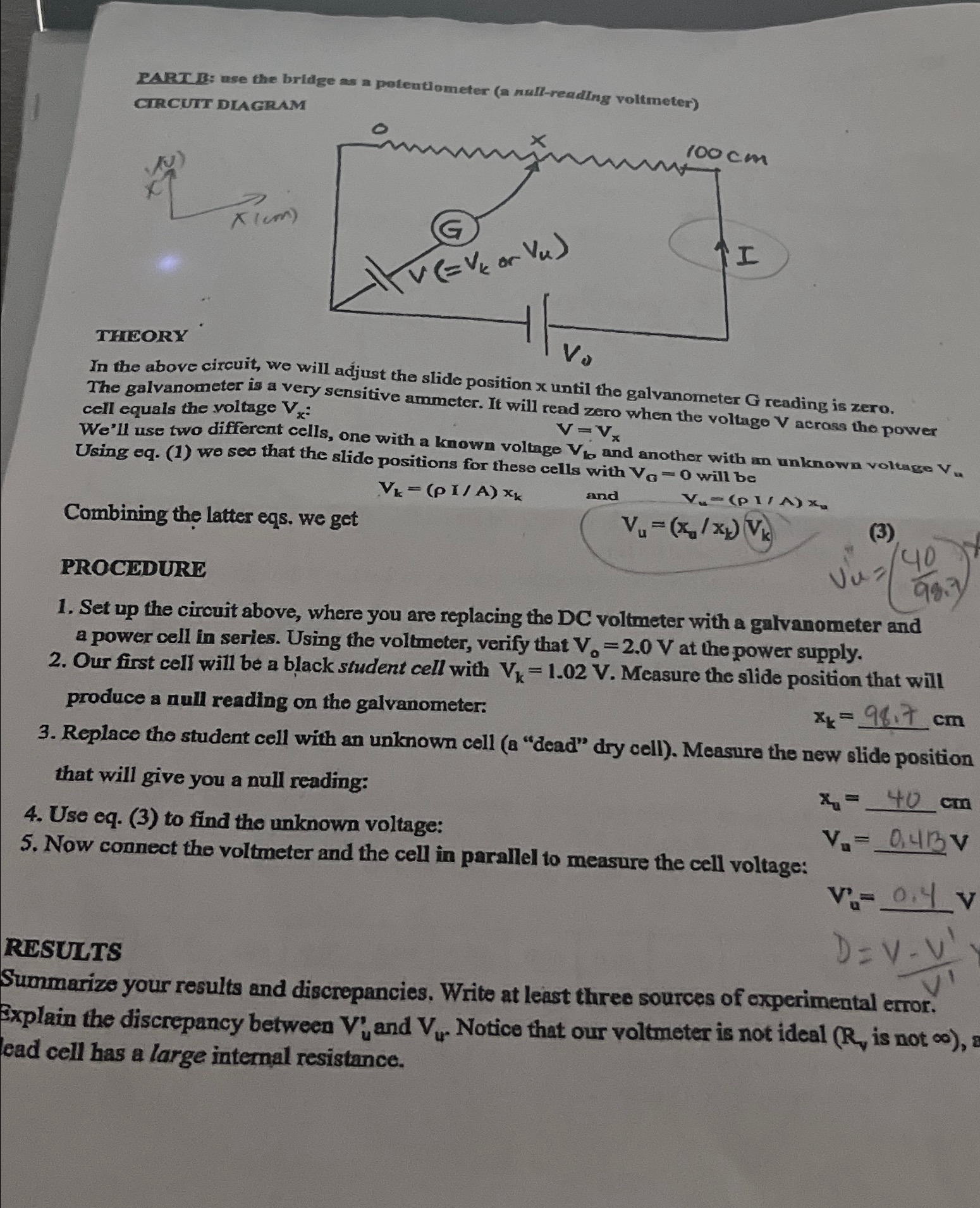 Solved PART B: wse the bridge as a potentiometer (a | Chegg.com