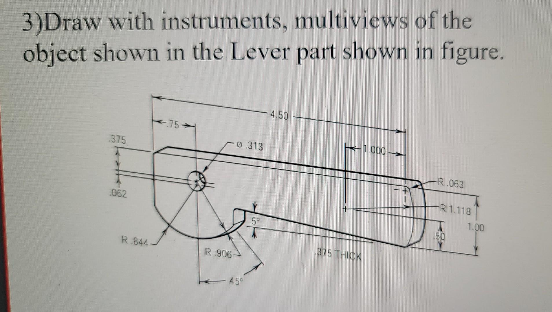 Solved 3draw With Instruments Multiviews Of The Object