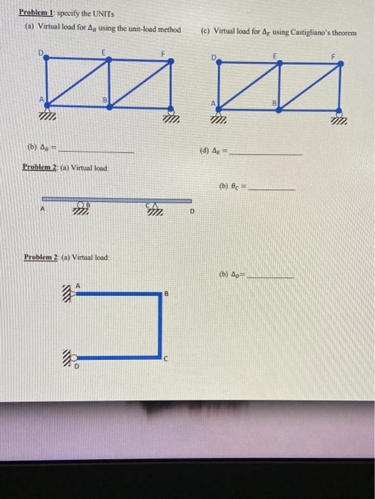 Solved Problem 1 specify the UNITS (a) Virtual load for Ag | Chegg.com