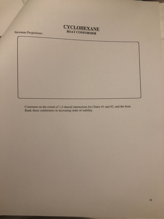 Solved CYCLOHEXANE BOAT CONFORMER Newman Projections: | Chegg.com