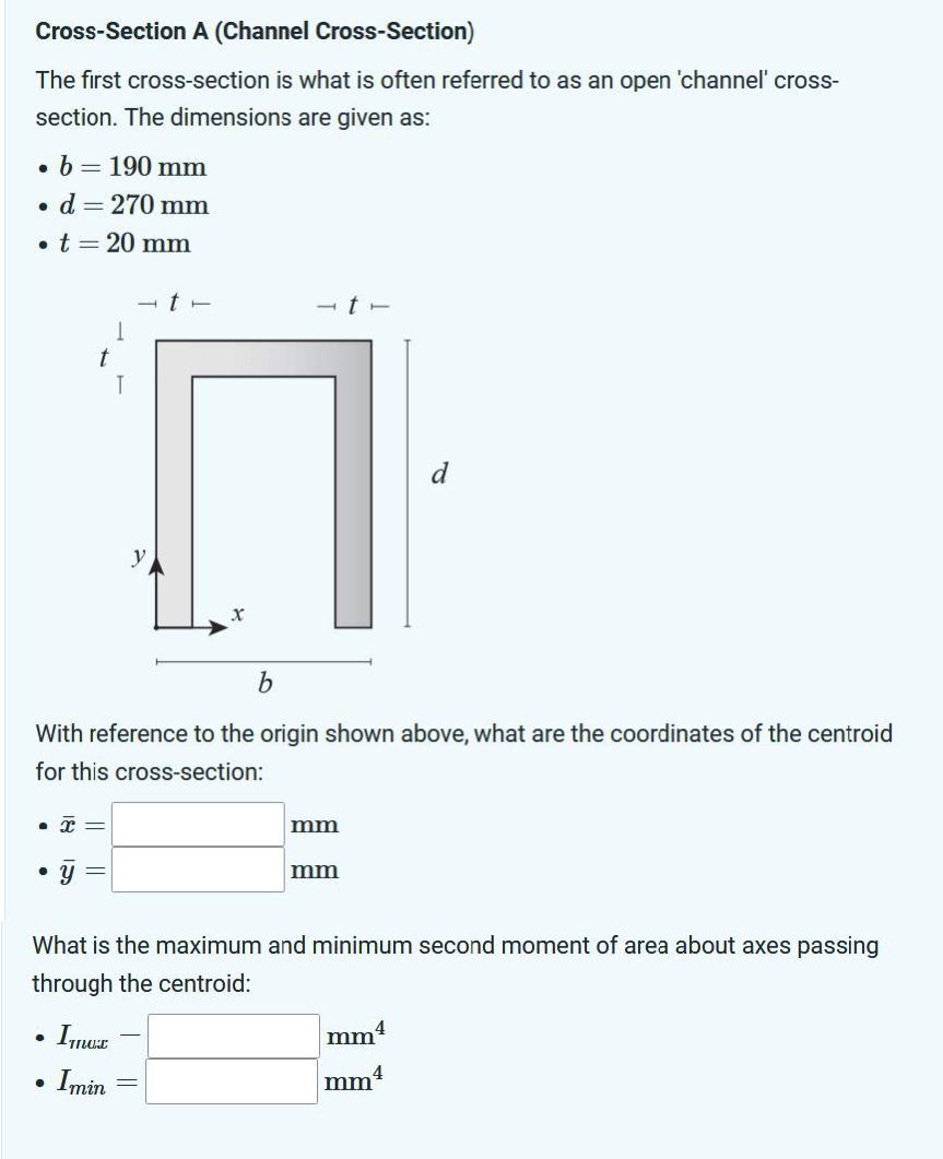 Solved Cross-Section A (Channel Cross-Section)The first | Chegg.com