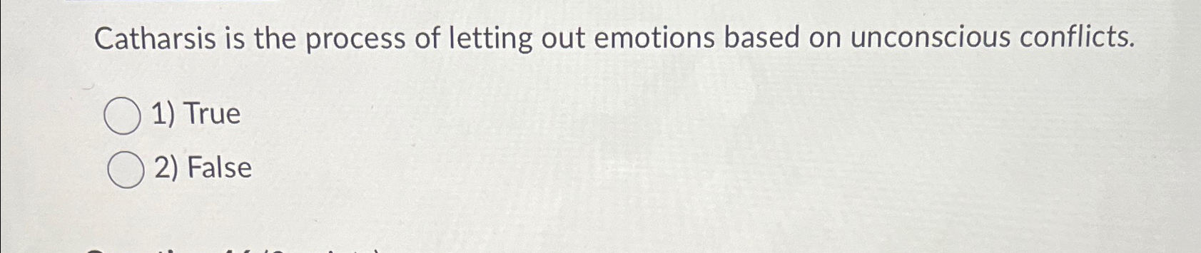 Solved Catharsis is the process of letting out emotions | Chegg.com