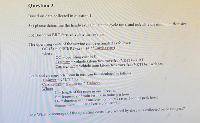 Solved Effective planning of transit operations, scheduling | Chegg.com