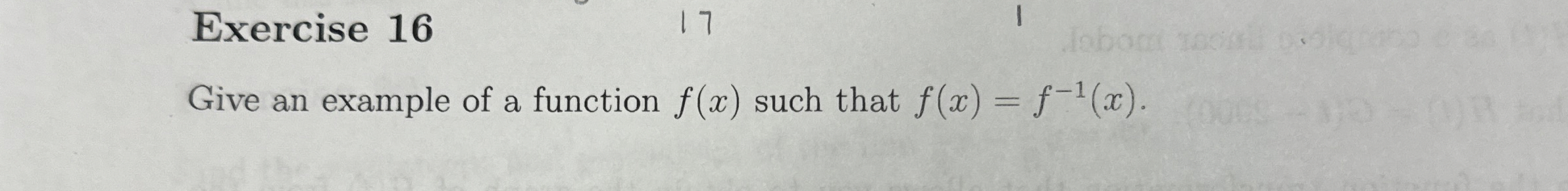 Solved Exercise 16Give an example of a function f(x) ﻿such | Chegg.com