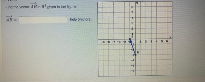 Solved Y Find the vector AB in R2 given in the figure. 6 5 4 | Chegg.com
