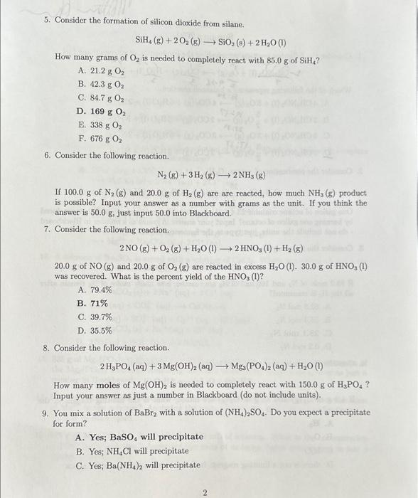 Solved Chem 105 Test 4 Summer 2021 1. Consider the following | Chegg.com