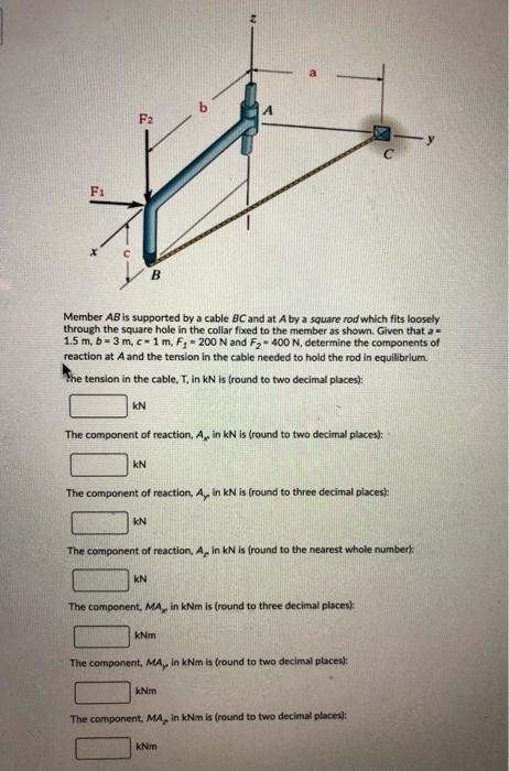 Solved d b The smooth uniform rod AB is supported by a | Chegg.com