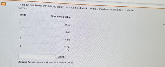 Solved Using the data below, calculate the squared error for | Chegg.com