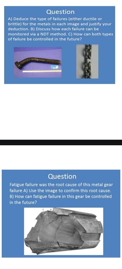 Solved QuestionA) ﻿Deduce the type of failures (either | Chegg.com