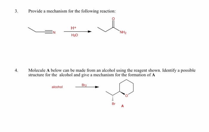 Solved 3. Provide a mechanism for the following reaction: | Chegg.com