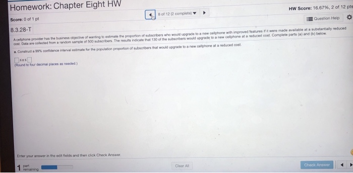 Solved Homework Chapter Eight Hw Score 0 Of 1 Pt 8 Of 12