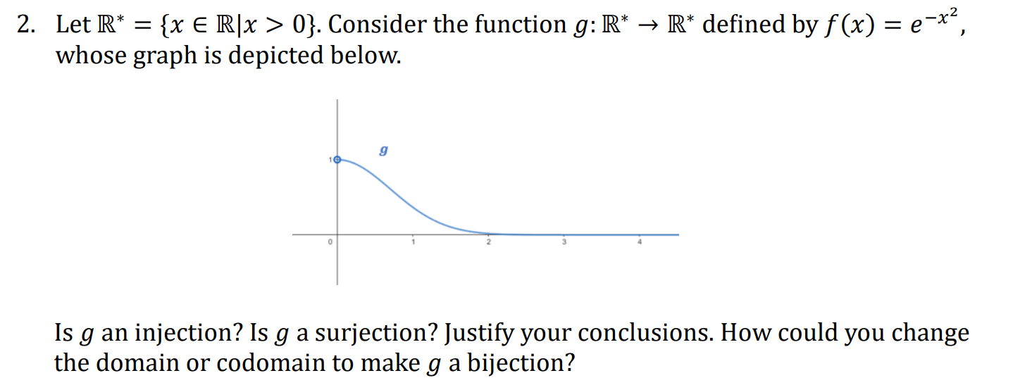 Solved Let R**={xinR|x>0}. ﻿Consider the function g:R**→R** | Chegg.com