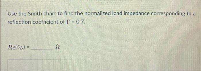 Solved Use the Smith chart to find the normalized load | Chegg.com