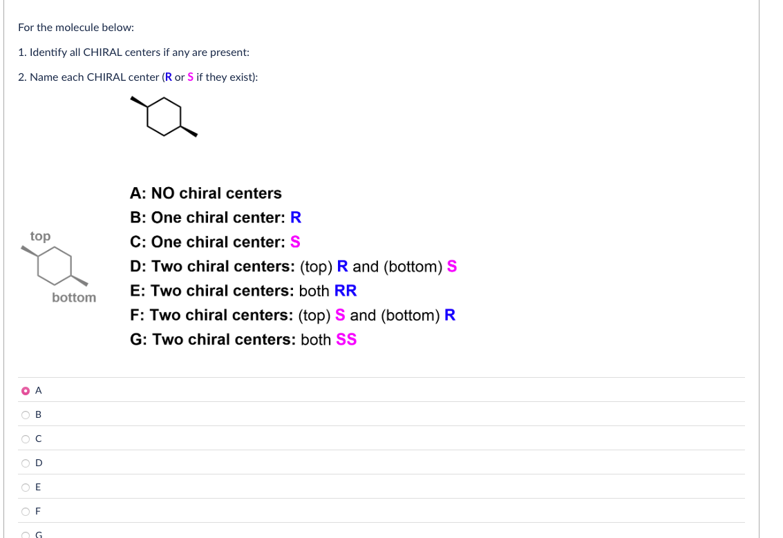 For the molecule below:1. ﻿Identify all CHIRAL | Chegg.com
