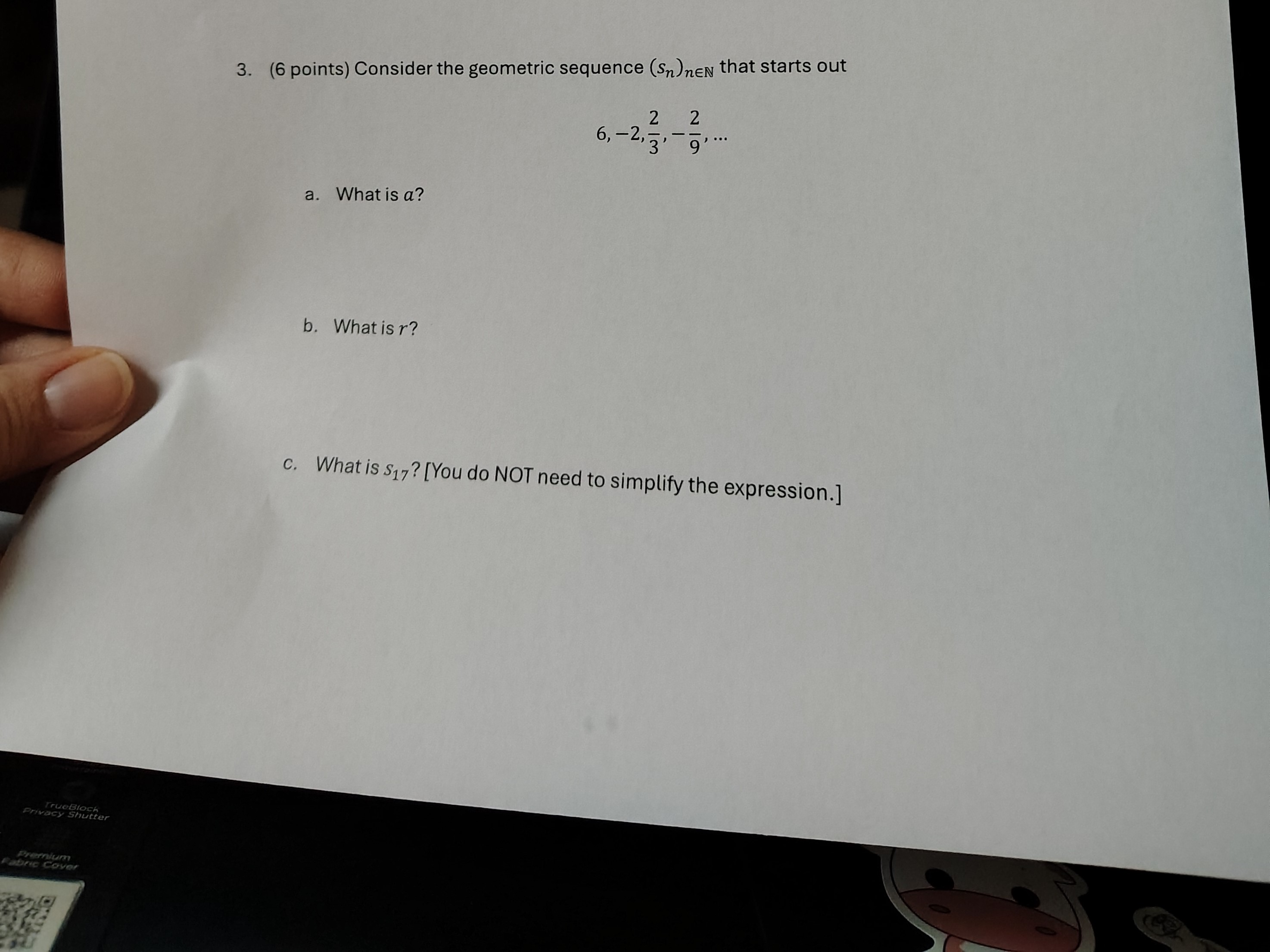 Solved Consider the geometric sequence (sn)ninN ﻿that starts | Chegg.com