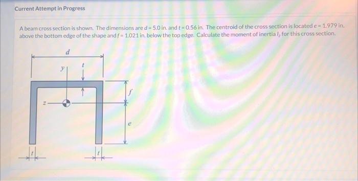 Solved A beam cross section is shown. The dimensions are | Chegg.com