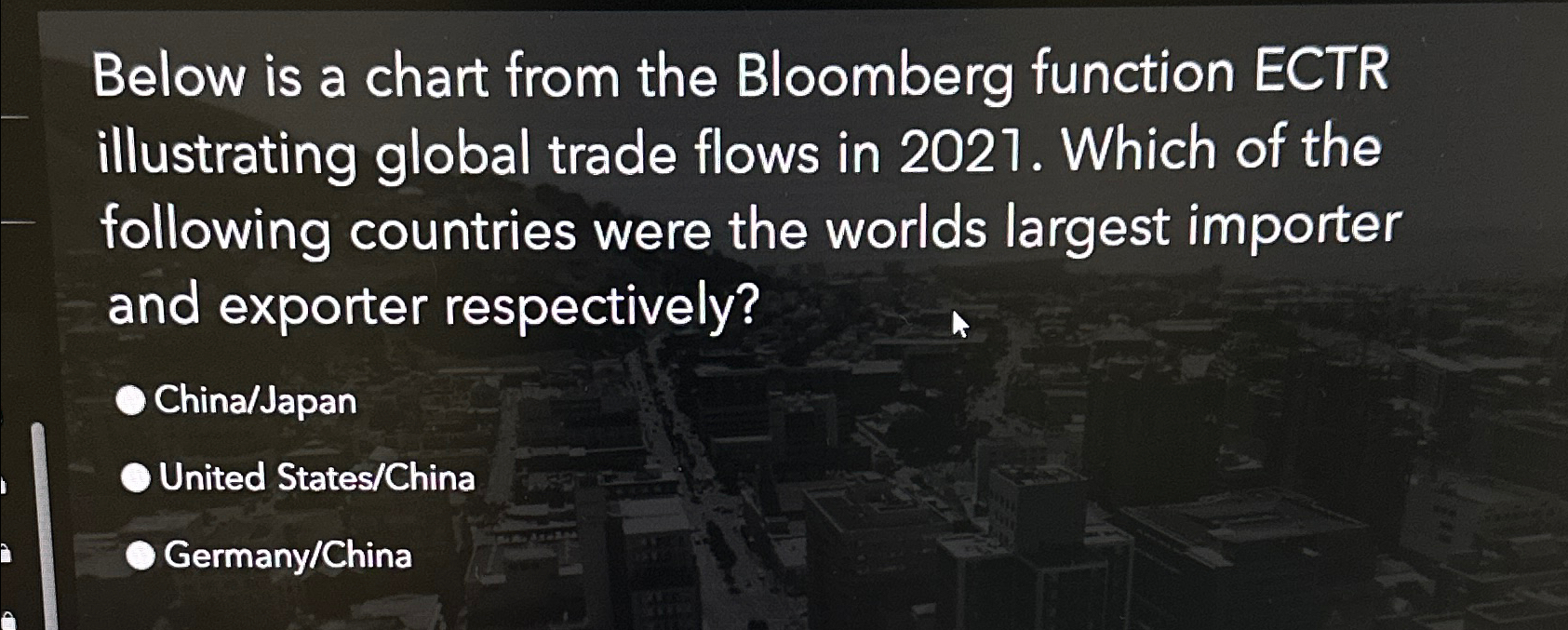 Solved Below is a chart from the Bloomberg function ECTR | Chegg.com