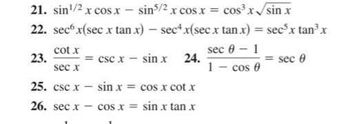 Solved + - = tan x + cotx tan x cotx 1 = csc X - sinx sinx | Chegg.com