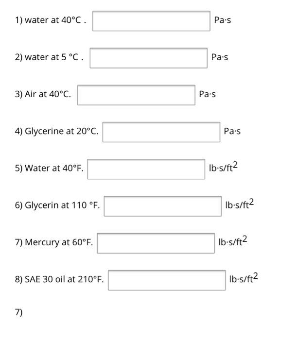 Solved Appendix D Gives Dynamic Viscosity For A Variety Of