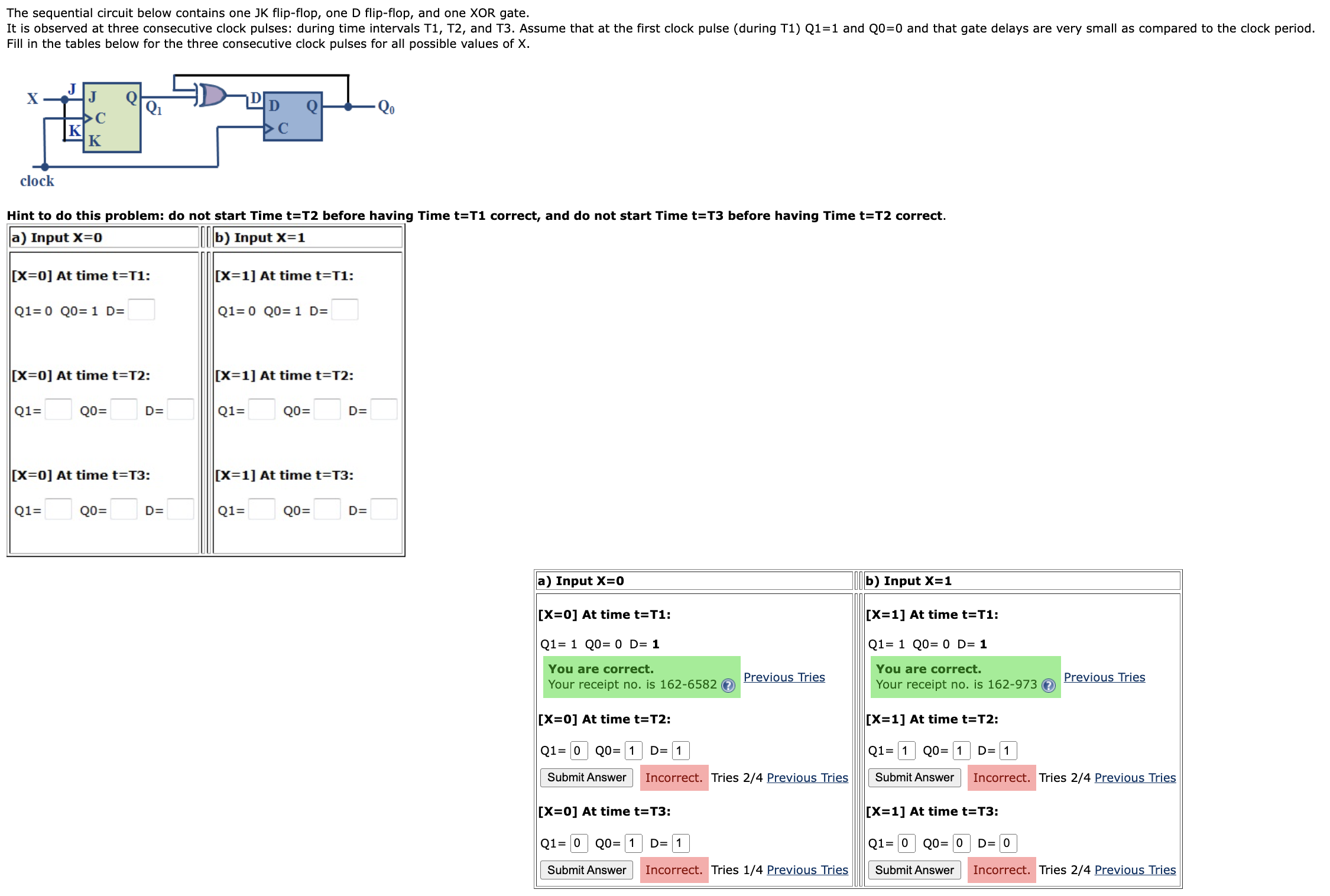 The sequential circuit below contains one JK | Chegg.com