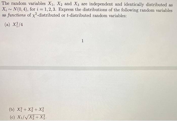 Solved The random variables X1, X2 and X3 are independent | Chegg.com