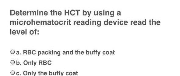 Solved Determine the HCT by using a microhematocrit reading | Chegg.com