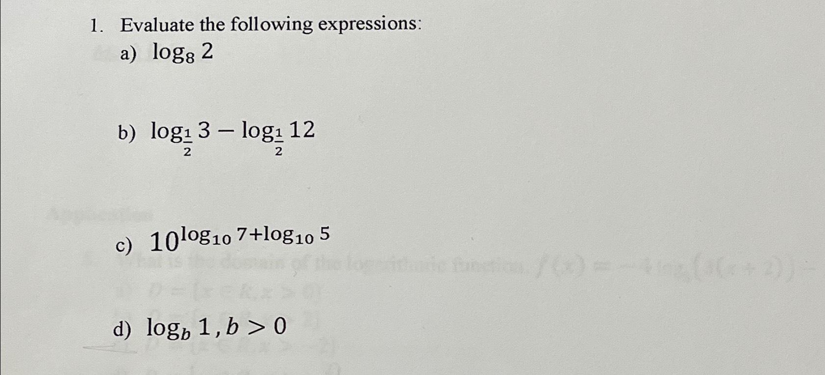 Solved Evaluate the following | Chegg.com